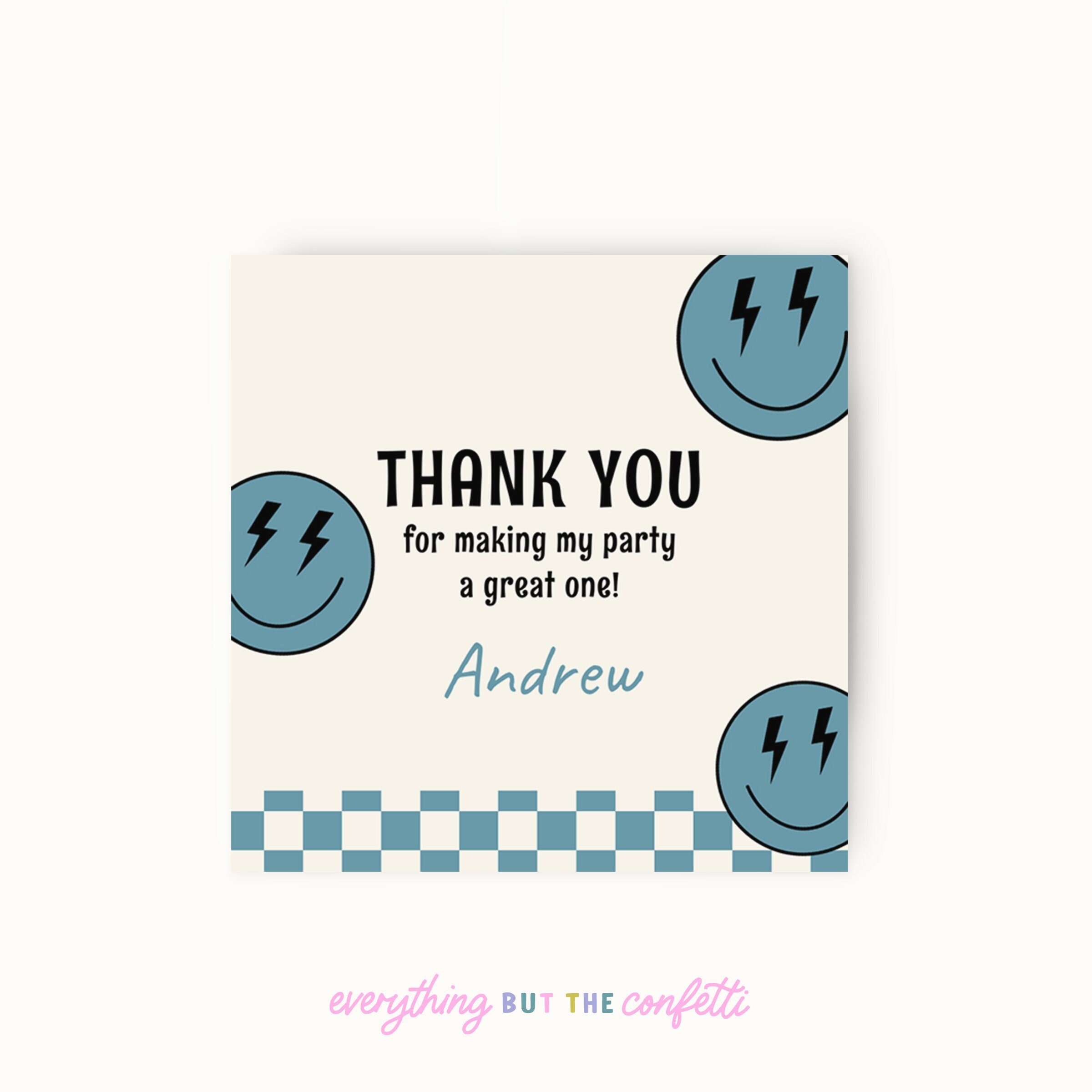 Smiley Faces Editable Printable Party Favor Tags Template, Kids Party ...