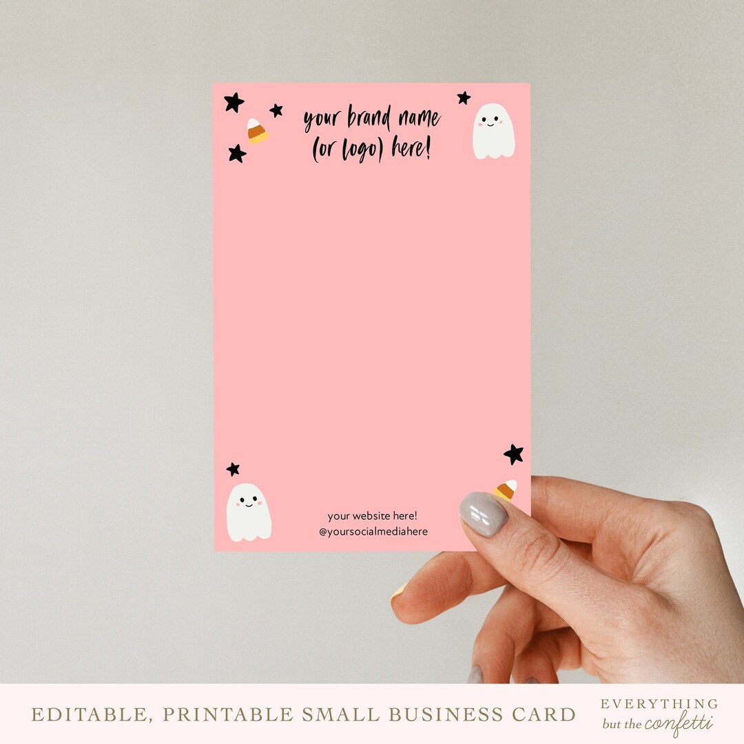 Halloween Small Business Insert Cards, 4x6 Printable Thank You Cards ...
