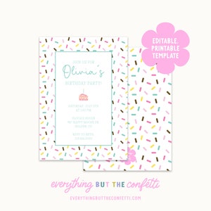 Birthday Sprinkles Invitation Template, Invitation Printable, DIY ...