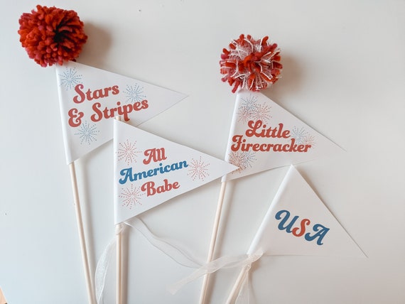 4th of July Pennant Flags America Flags DIY Pennant Flags | Etsy