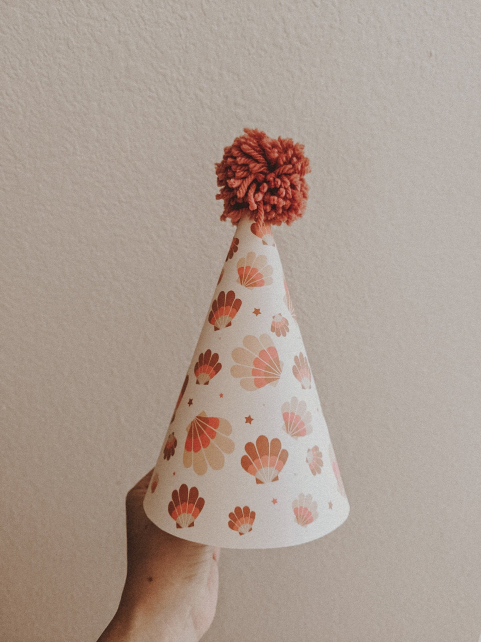 Boho Seashells Party Hat Template, Birthday Party Hat, Birthday Hat ...