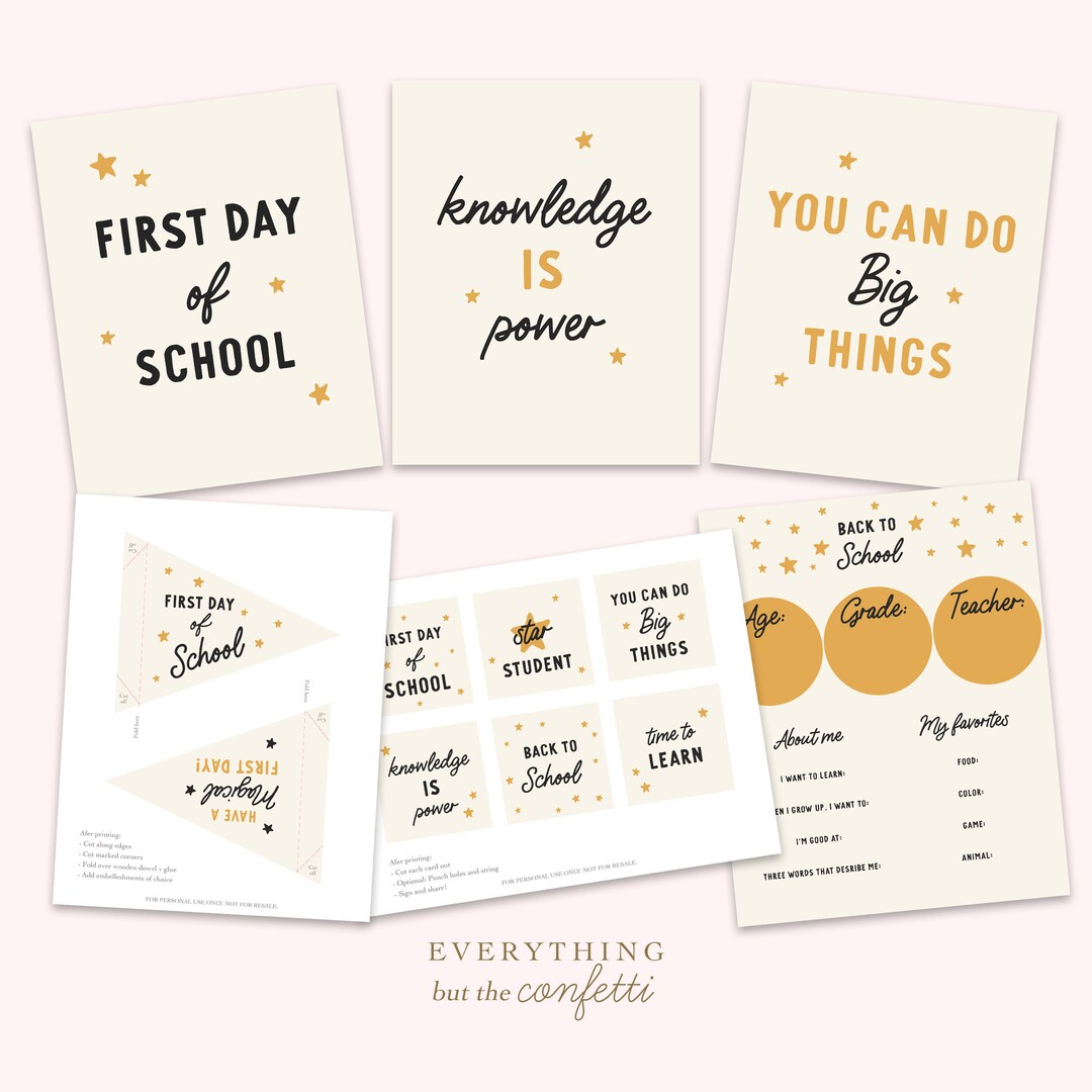 Back to School Printables Bundle, Activity Bundle for Kids, First Day ...
