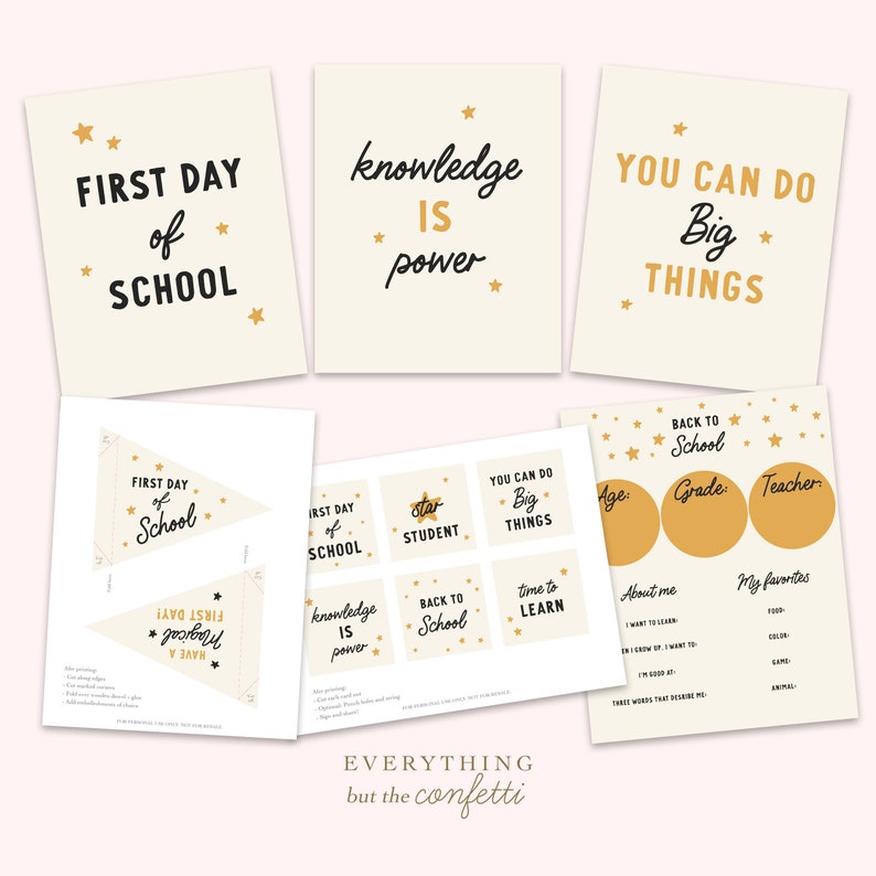 Back to School Printables Bundle, Activity Bundle for Kids, First Day ...