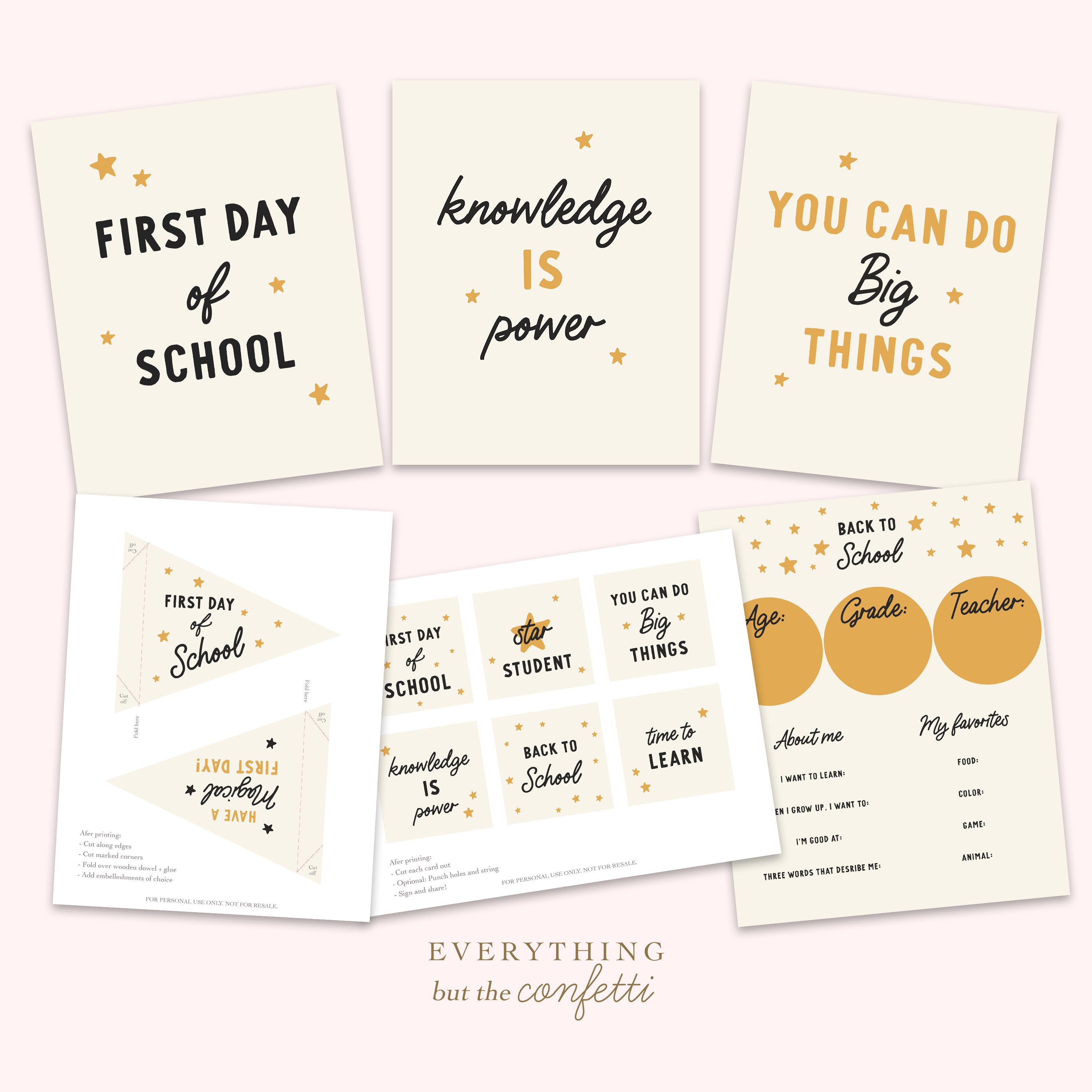 Back to School Printables Bundle, Activity Bundle for Kids, First Day ...