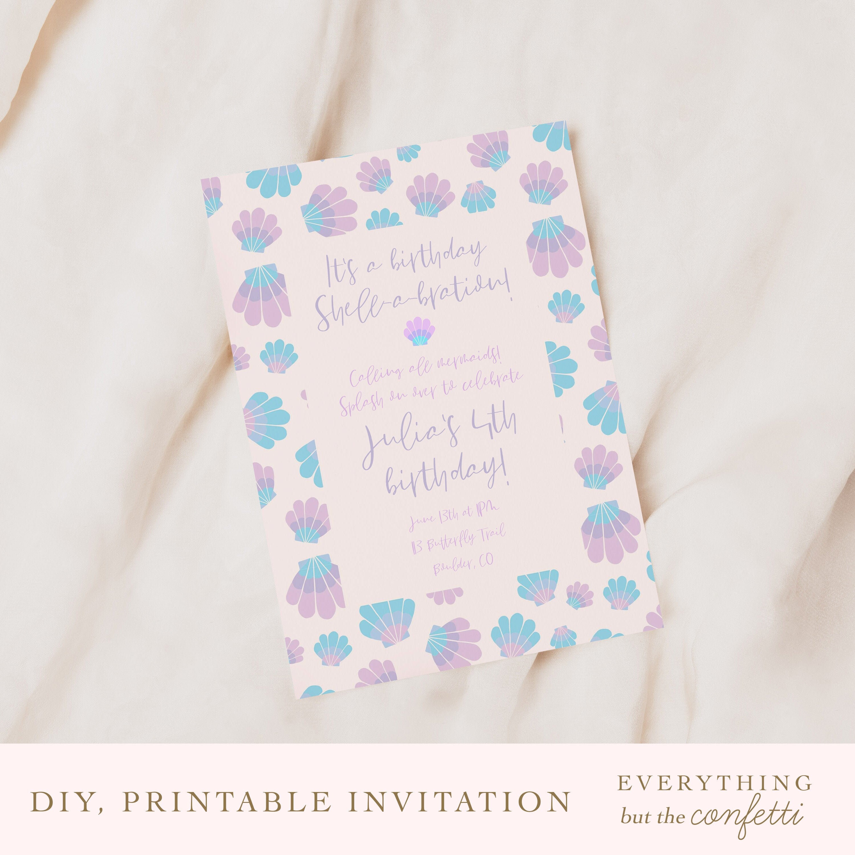 Mermaid Party Invitation Template Magical Invitation | Etsy