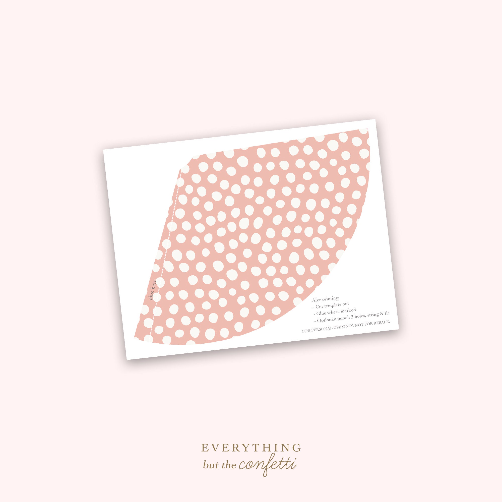 Polka Dots Pink Party Hat Template Birthday Party Hat - Etsy