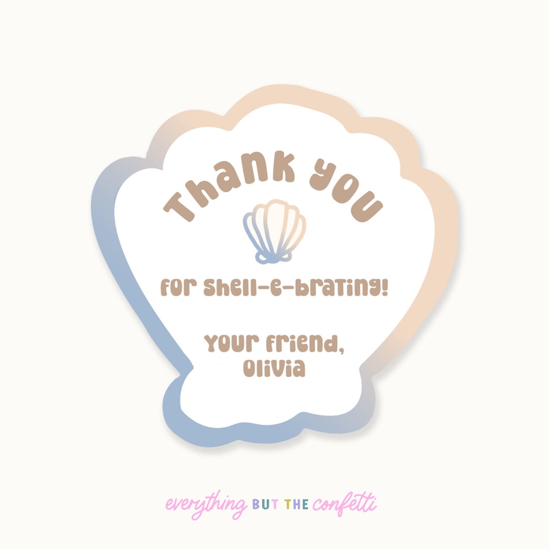 Printable Let's Shell-e-brate Gift Tags, Seashell Favor Tags, Editable ...