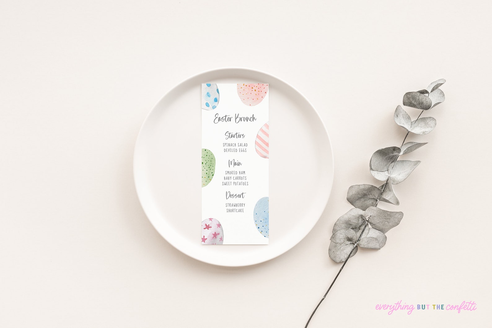 Printable Easter Eggs Menu Template, Easter Digital Menu, Easter Brunch ...