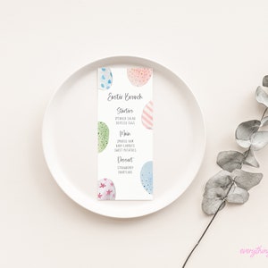 Printable Easter Eggs Menu Template, Easter Digital Menu, Easter Brunch ...