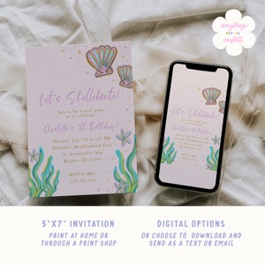 Let's Shell-e-brate Party Invitation Template Shellebrate - Etsy