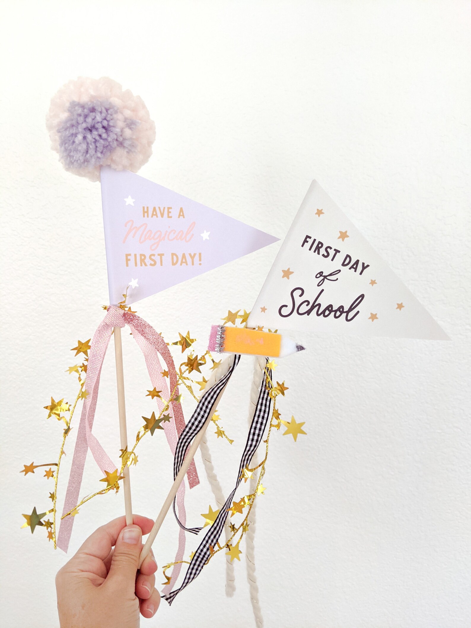 First Day of School Pennant Flag Templates Printable Pennant | Etsy