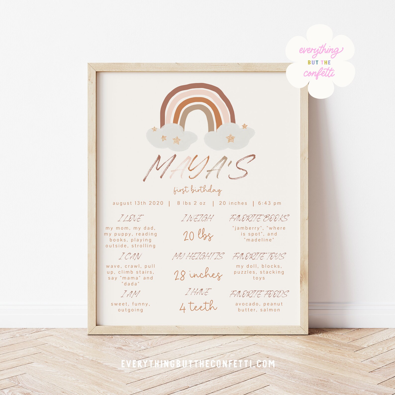 Rainbow Milestone Sign Template, Editable Milestone Sign, Printable ...