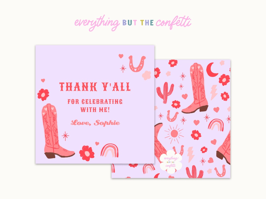 Rodeo Cowgirl Western Editable Printable Favor Tag Template - Etsy