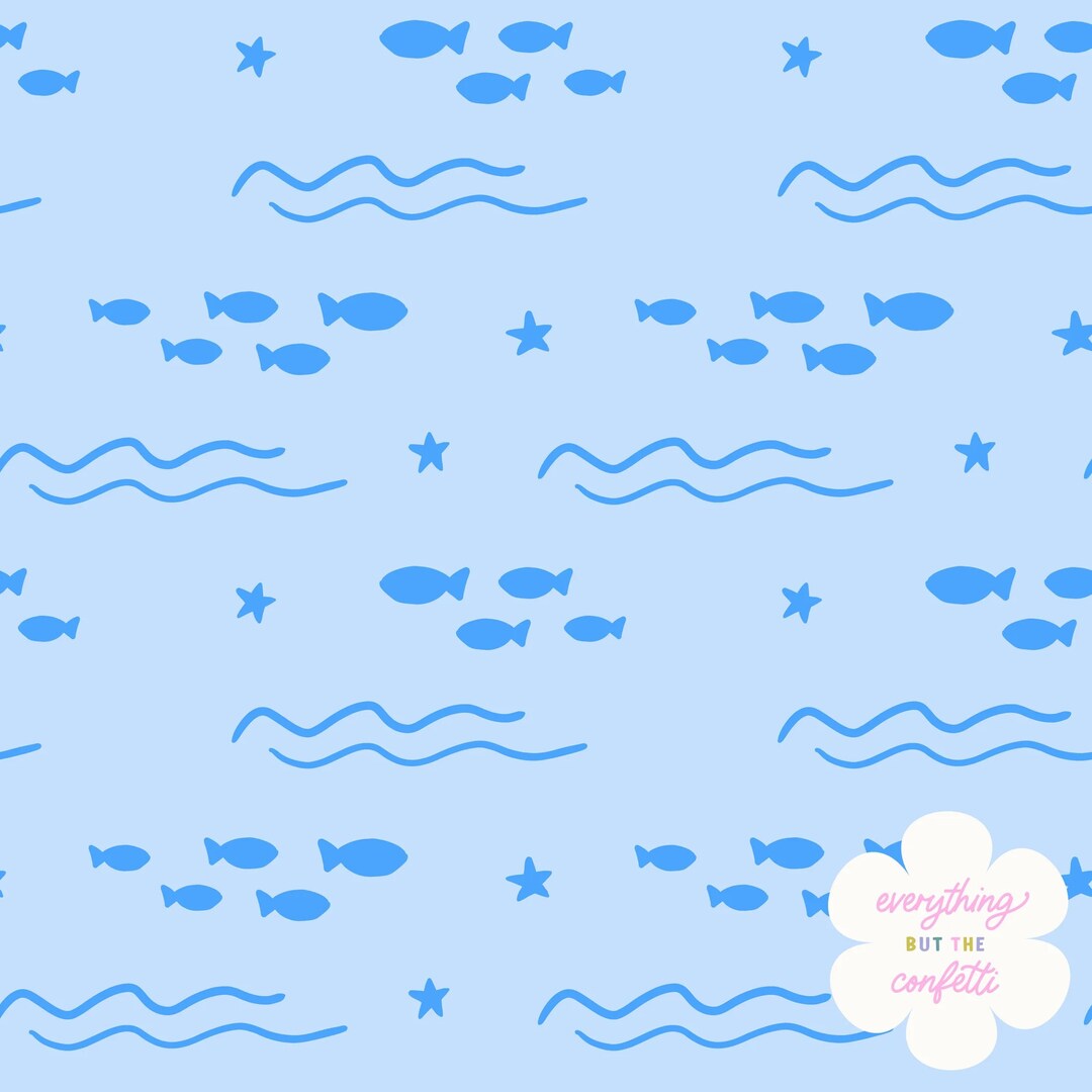 Under the Sea Seamless Pattern, Fishing Repeat Pattern, Beach Digital ...