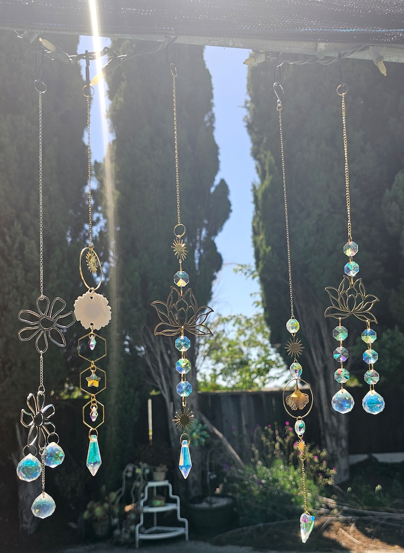 Flower Suncatchers, Garden Decor - Etsy
