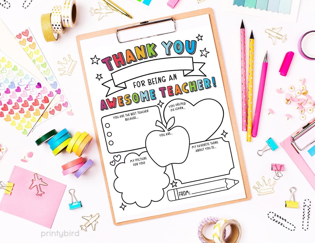 Teacher Appreciation Week Coloring Pages Printable | Teacher ...