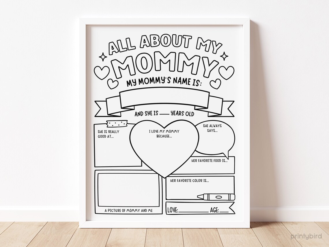All About Mommy Coloring Page Printable | All About My Mommy ...