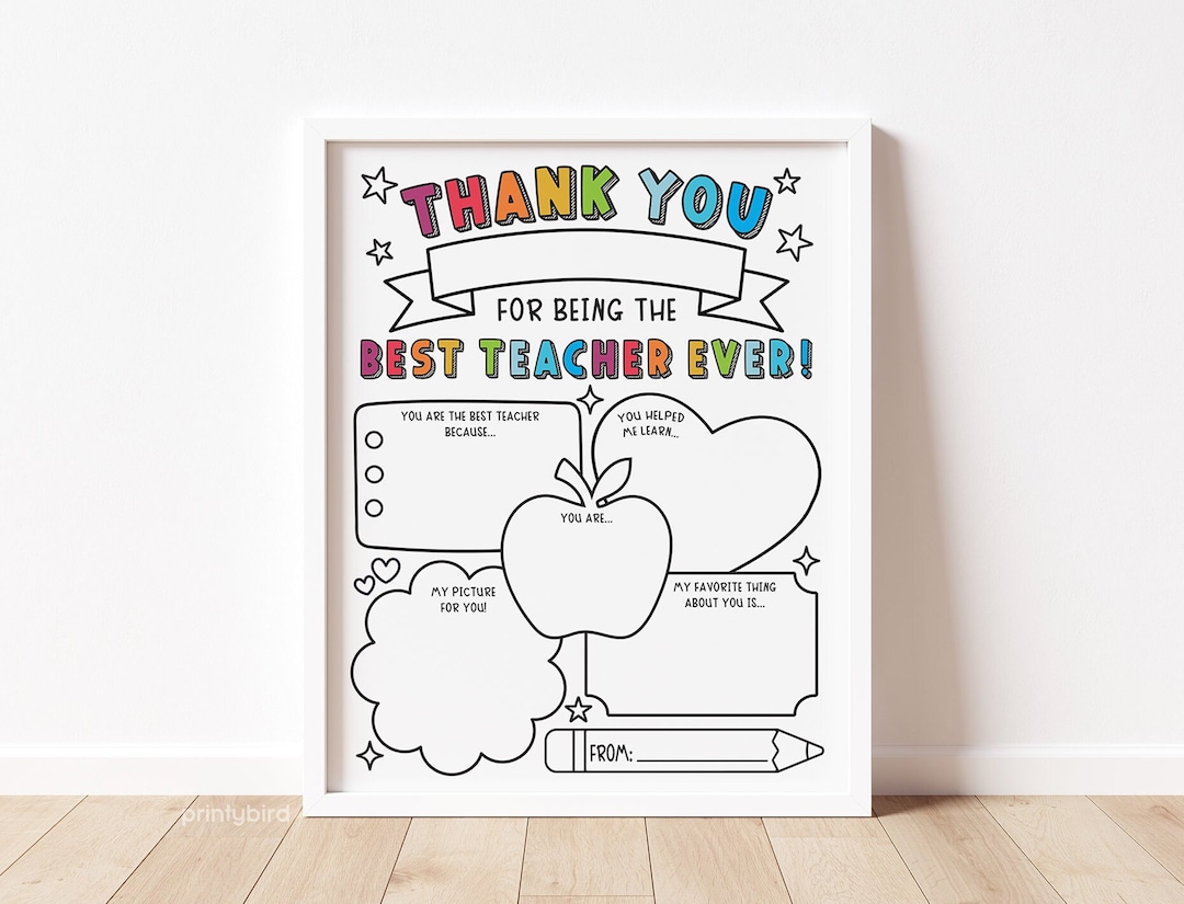 Teacher Appreciation Week Gift | Teacher Appreciation Coloring Sheet ...