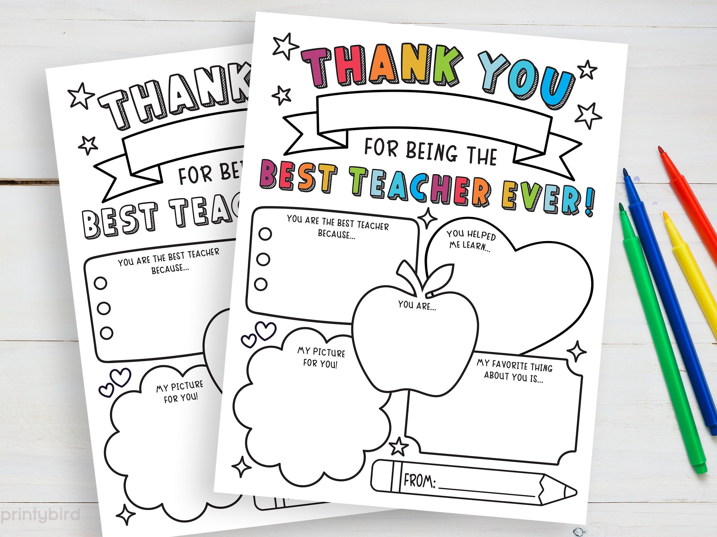 Teacher Appreciation Week Gift | Teacher Appreciation Coloring Sheet ...