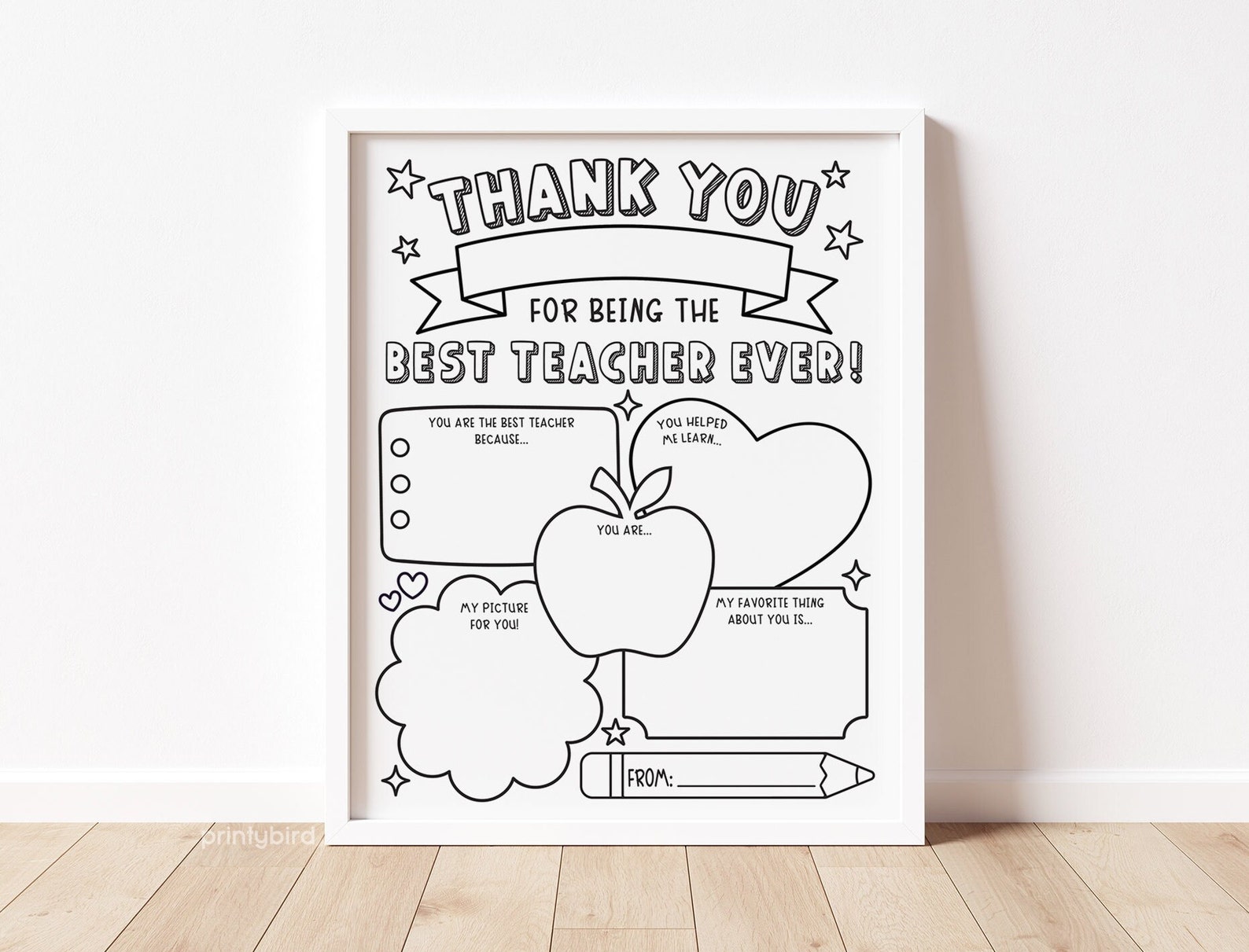 Teacher Appreciation Week Gift | Teacher Appreciation Coloring Sheet ...
