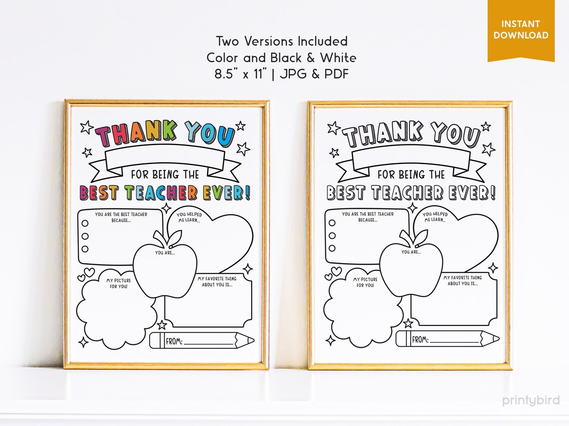 Teacher Appreciation Gift | Teacher Appreciation Week Printable | Thank ...