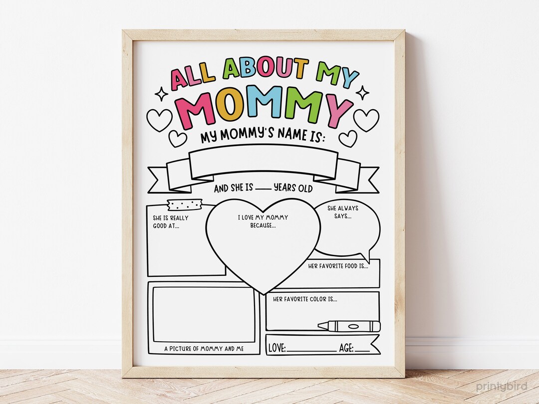 All About Mommy Coloring Page Printable | All About My Mommy ...