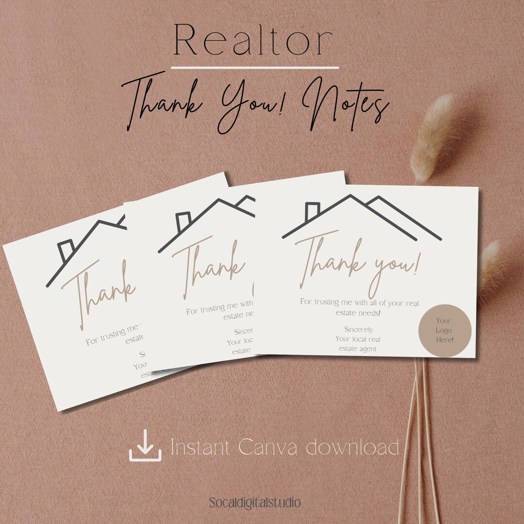 Realtor Thank You Note L Realtor Client Gift L Real Estate Marketing - Etsy