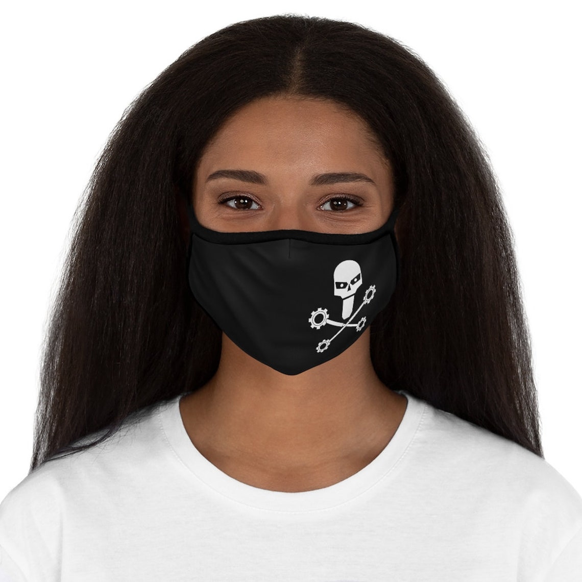 DJ Skeletal Cyborg Fitted Polyester Face Mask Skull N Bones Jolly Roger ...