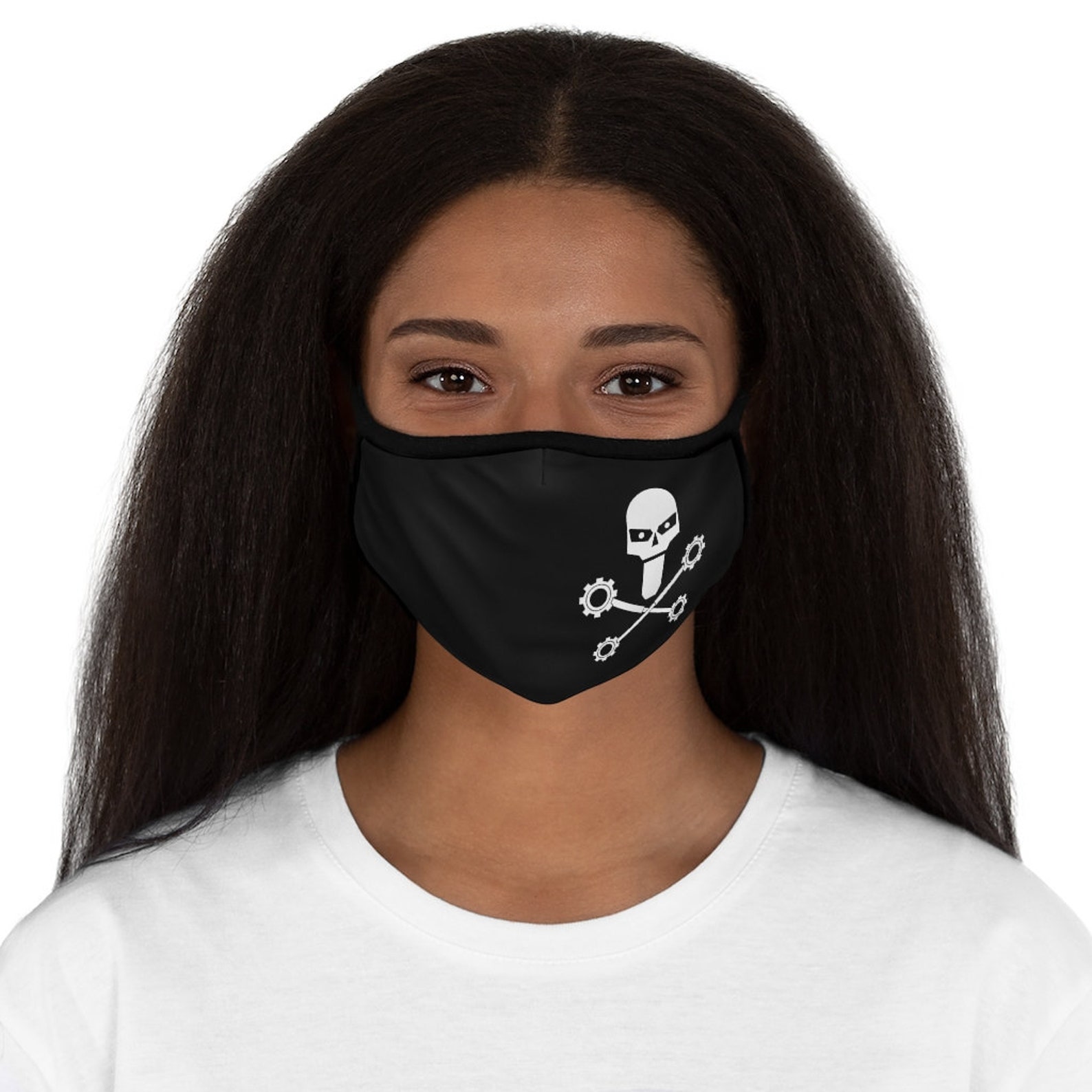 DJ Skeletal Cyborg Fitted Polyester Face Mask Skull N Bones Jolly Roger ...