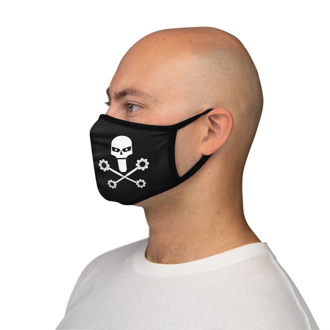 DJ Skeletal Cyborg Fitted Polyester Face Mask Skull N Bones Jolly Roger ...
