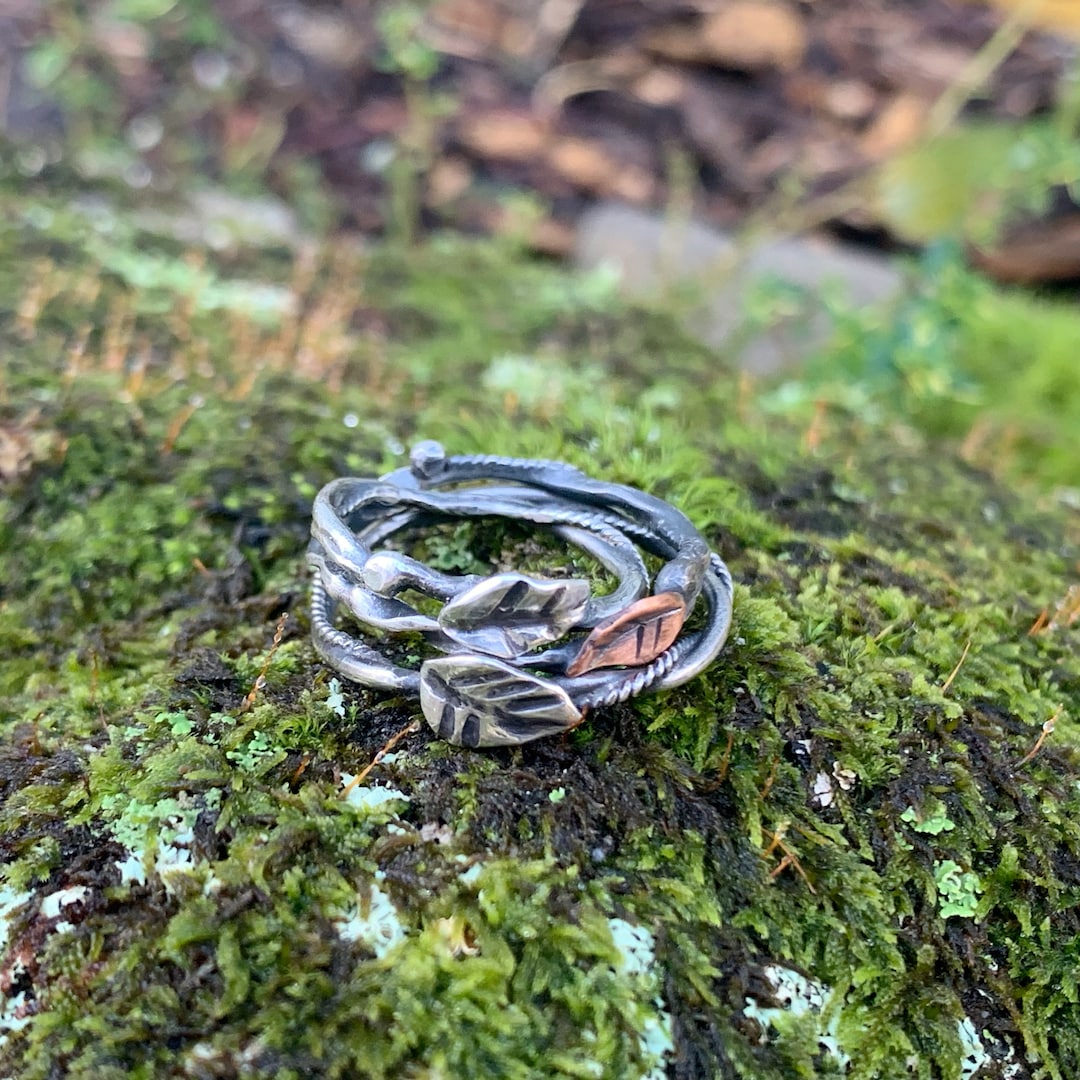 Bramble Ring, Made to Order, Silver, Gold or Copper Leaf, Each Ring is ...