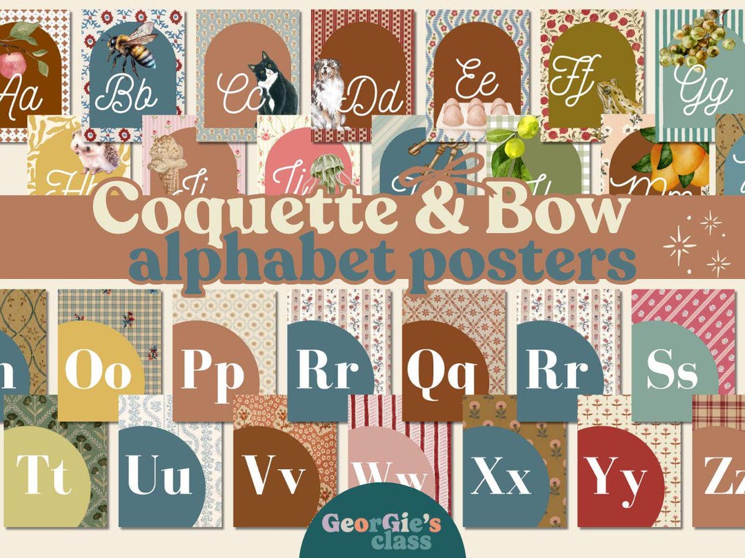 Coquette & Bow Alphabet Posters. Digital Downloads. French Inspired ...