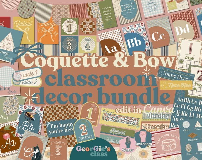 COQUETTE CLASSROOM POSTERS // Cute Classroom Posters // Inspirational ...