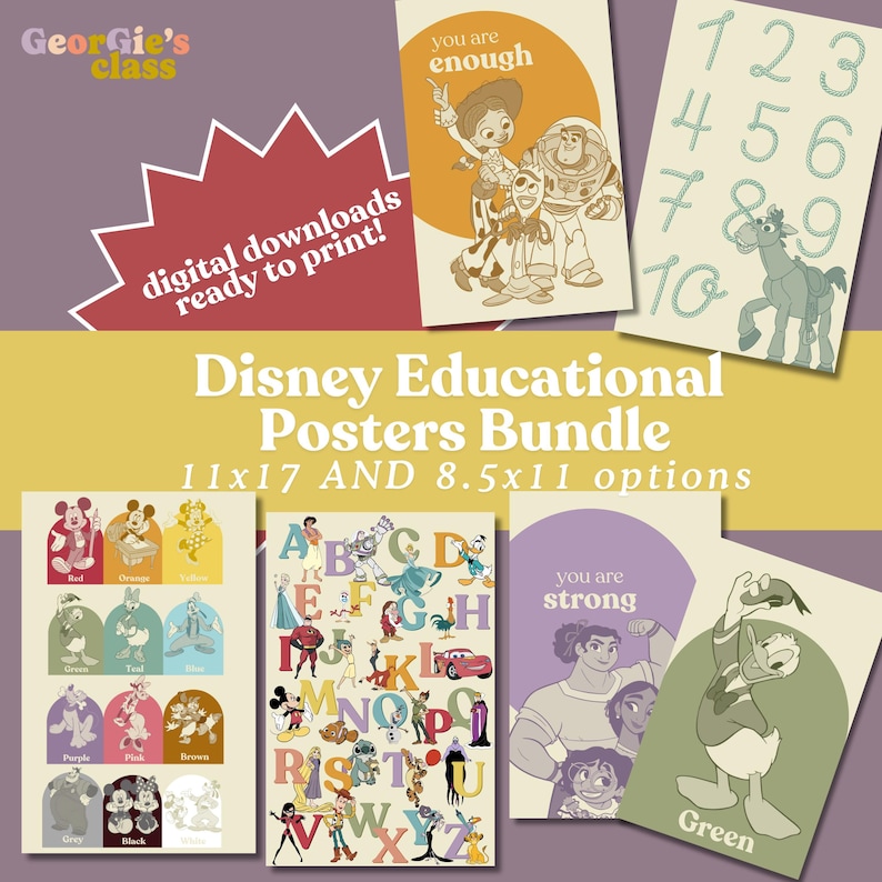 Printable Disney Classroom & Play Room Decor. Disney Posters. Disney ...