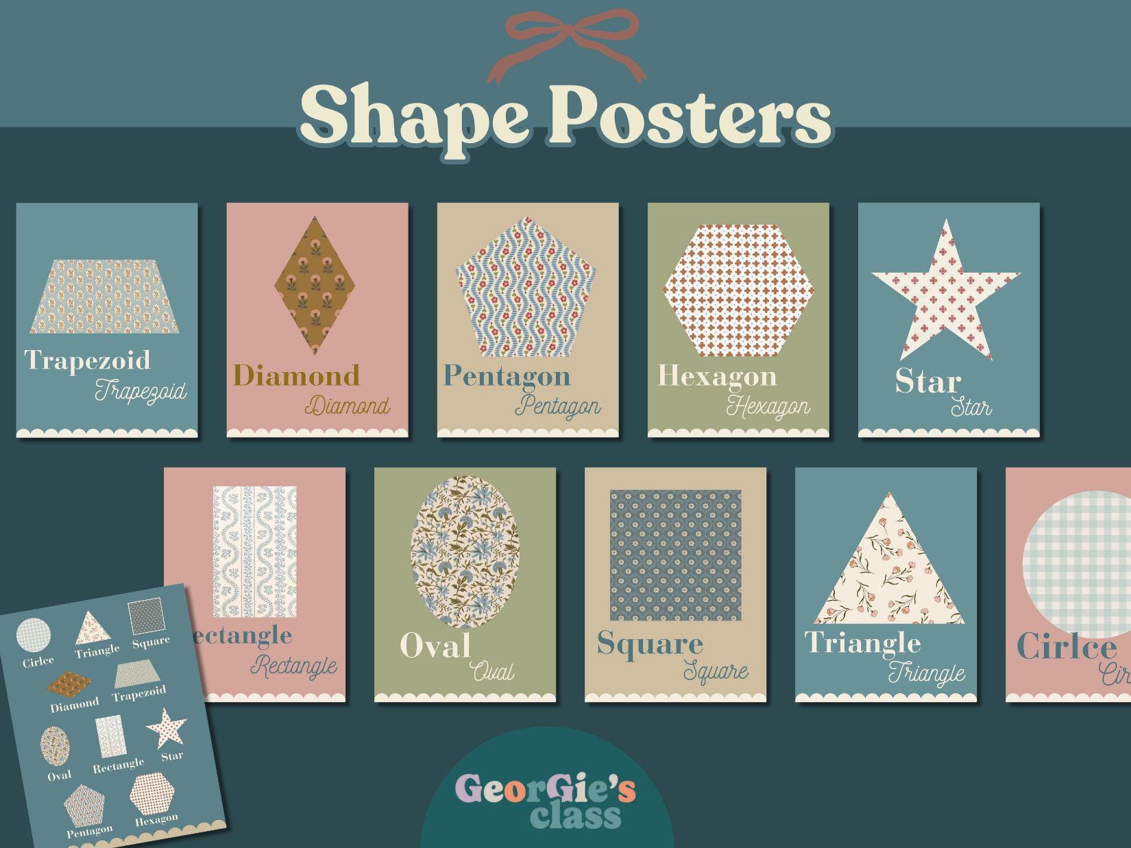 Coquette Theme Educational Posters. Bow Playroom Posters. Bow Class ...