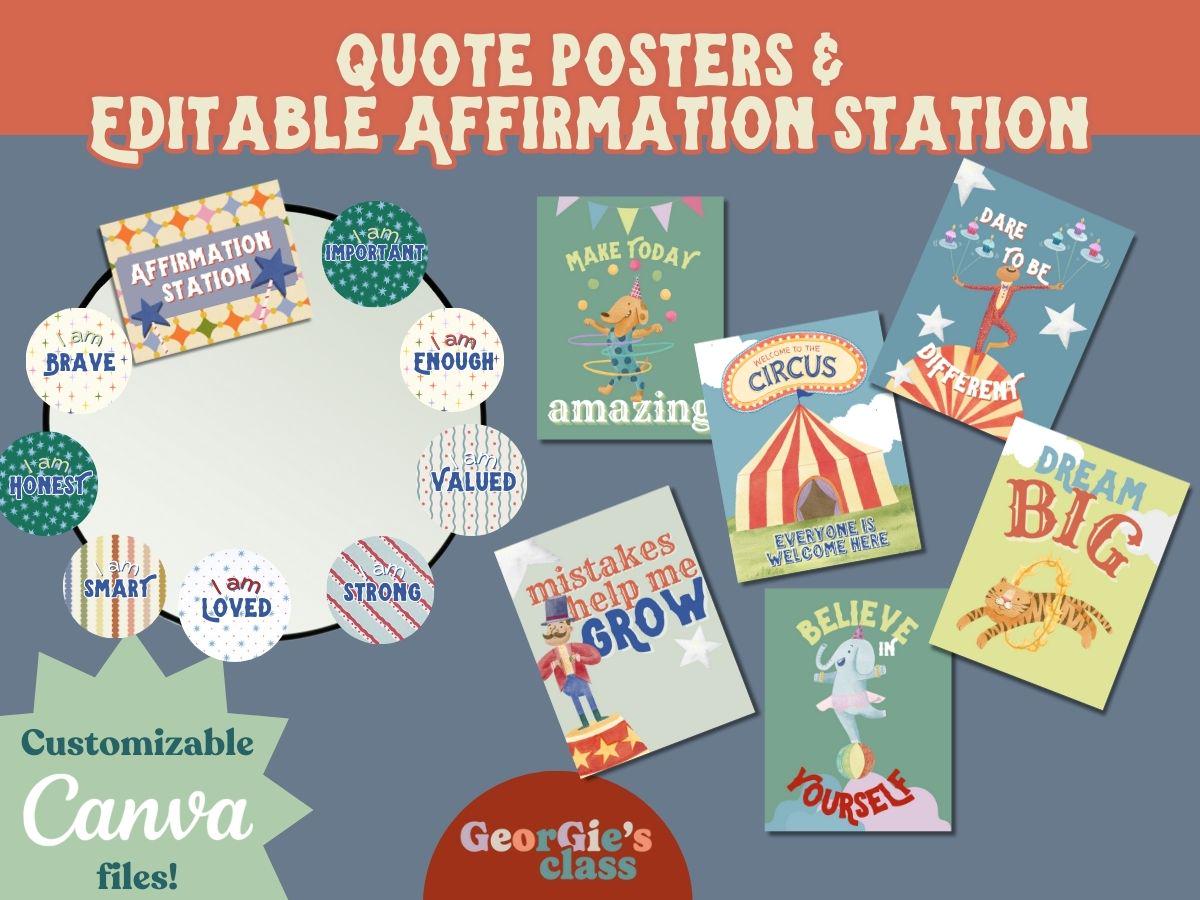 Circus Classroom Decor Bundle: Vintage Carnival Theme (editable Files ...