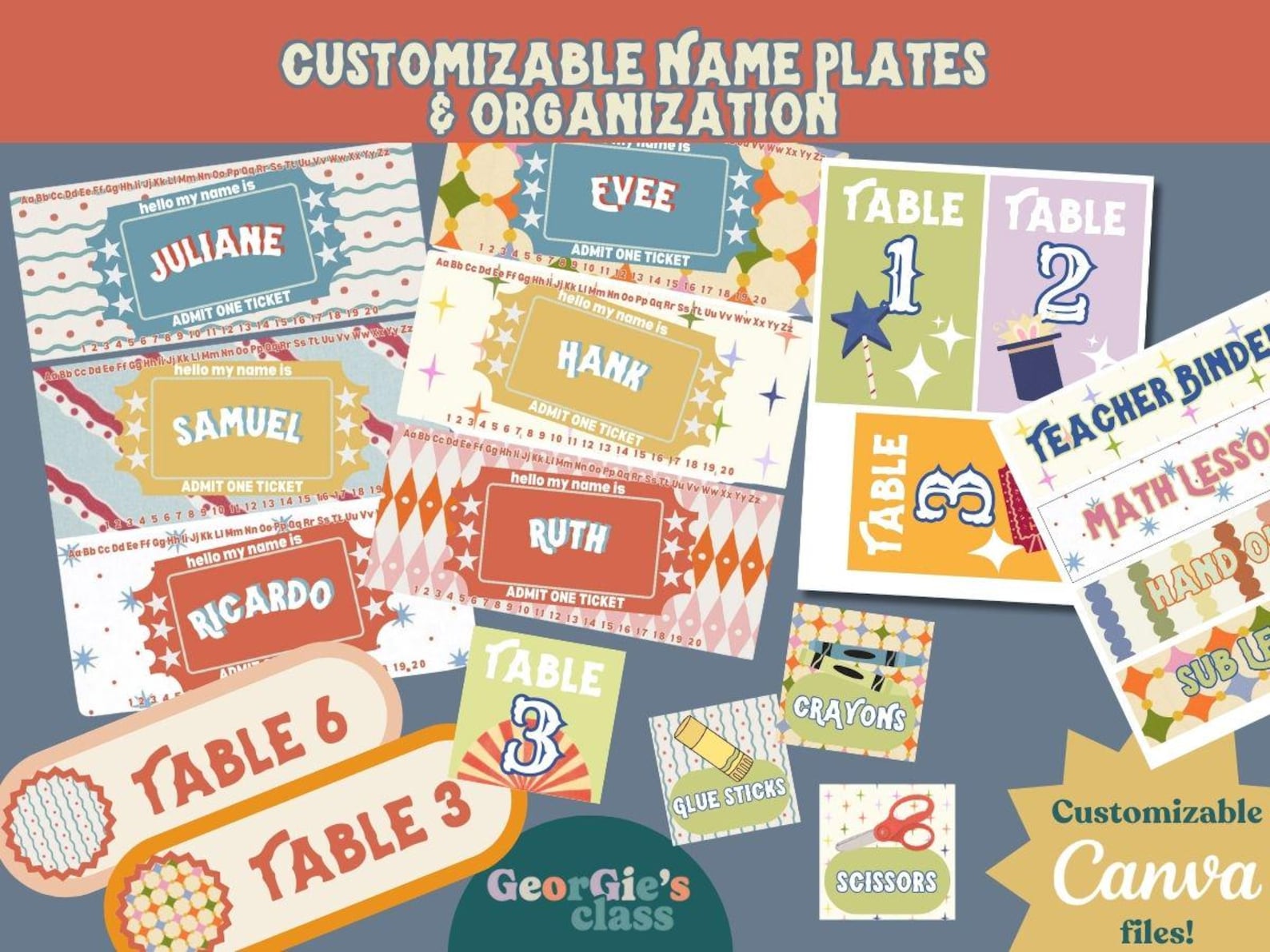 Circus Classroom Decor Bundle: Vintage Carnival Theme (editable Files ...