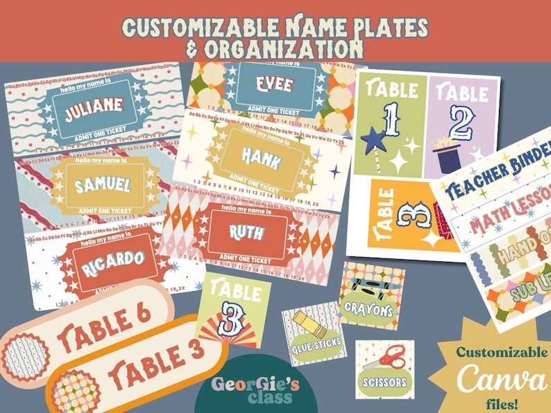 Circus Classroom Decor Bundle: Vintage Carnival Theme (editable Files ...