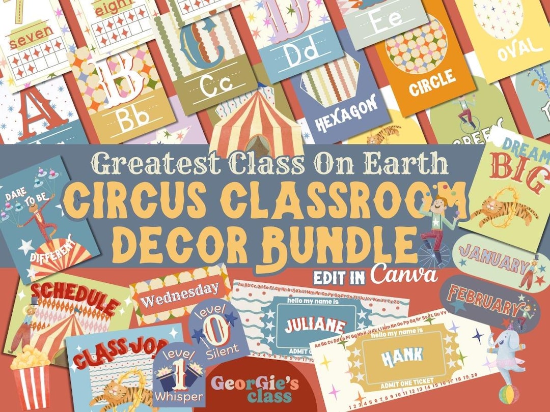 Circus Classroom Decor Bundle: Vintage Carnival Theme (editable Files ...