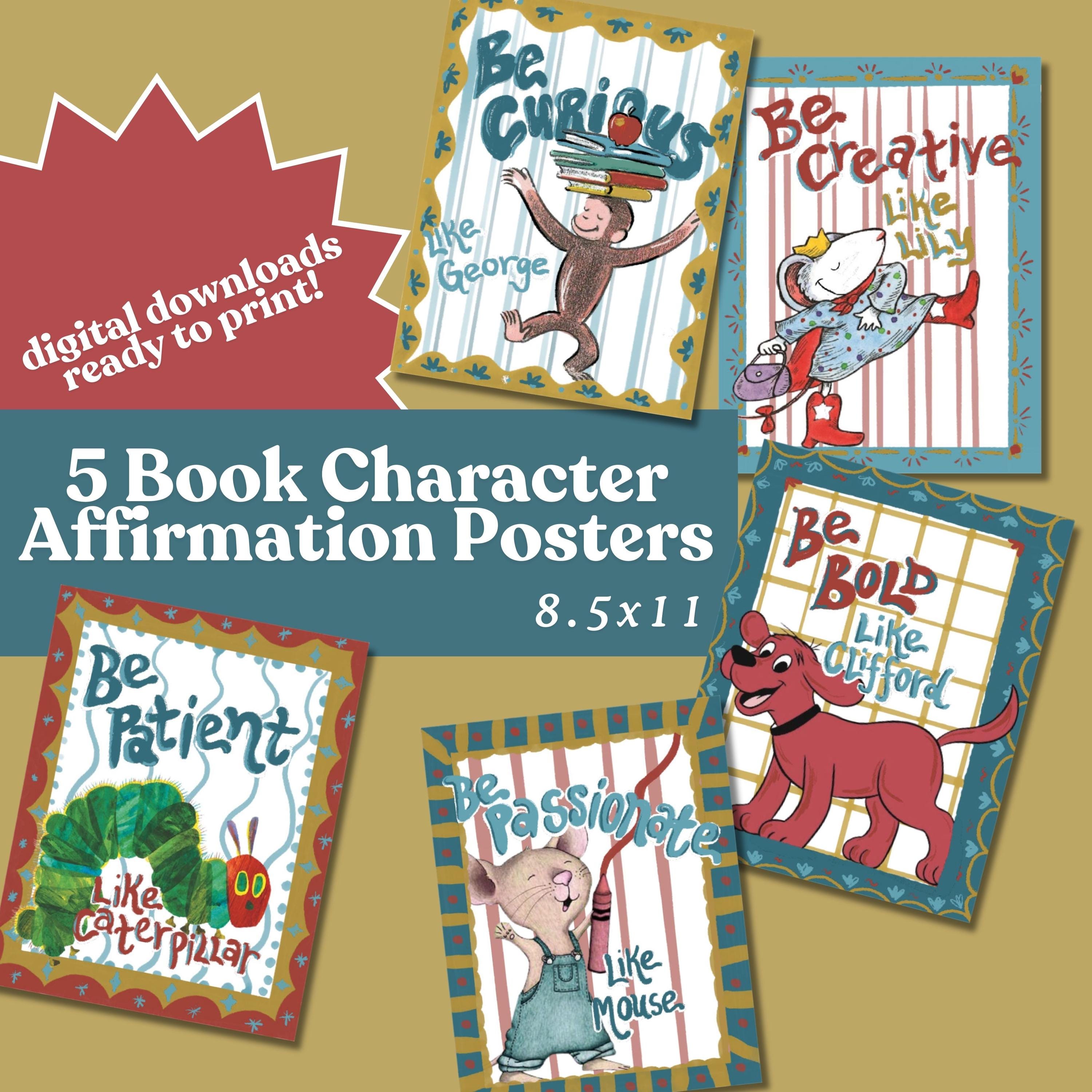 Book Character Affirmation Posters. Toy Room or Classroom Posters. - Etsy