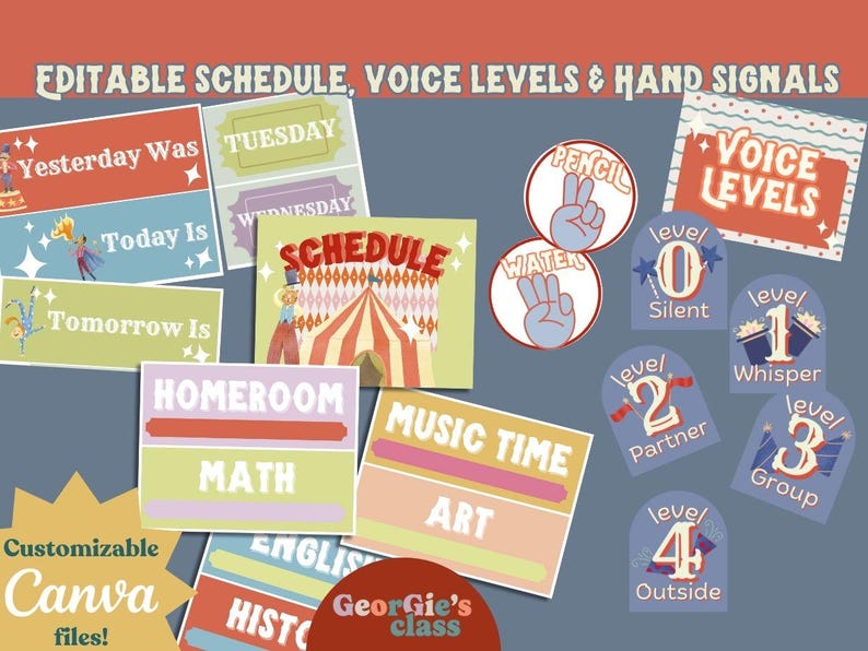 Circus Classroom Decor Bundle: Vintage Carnival Theme (editable Files ...