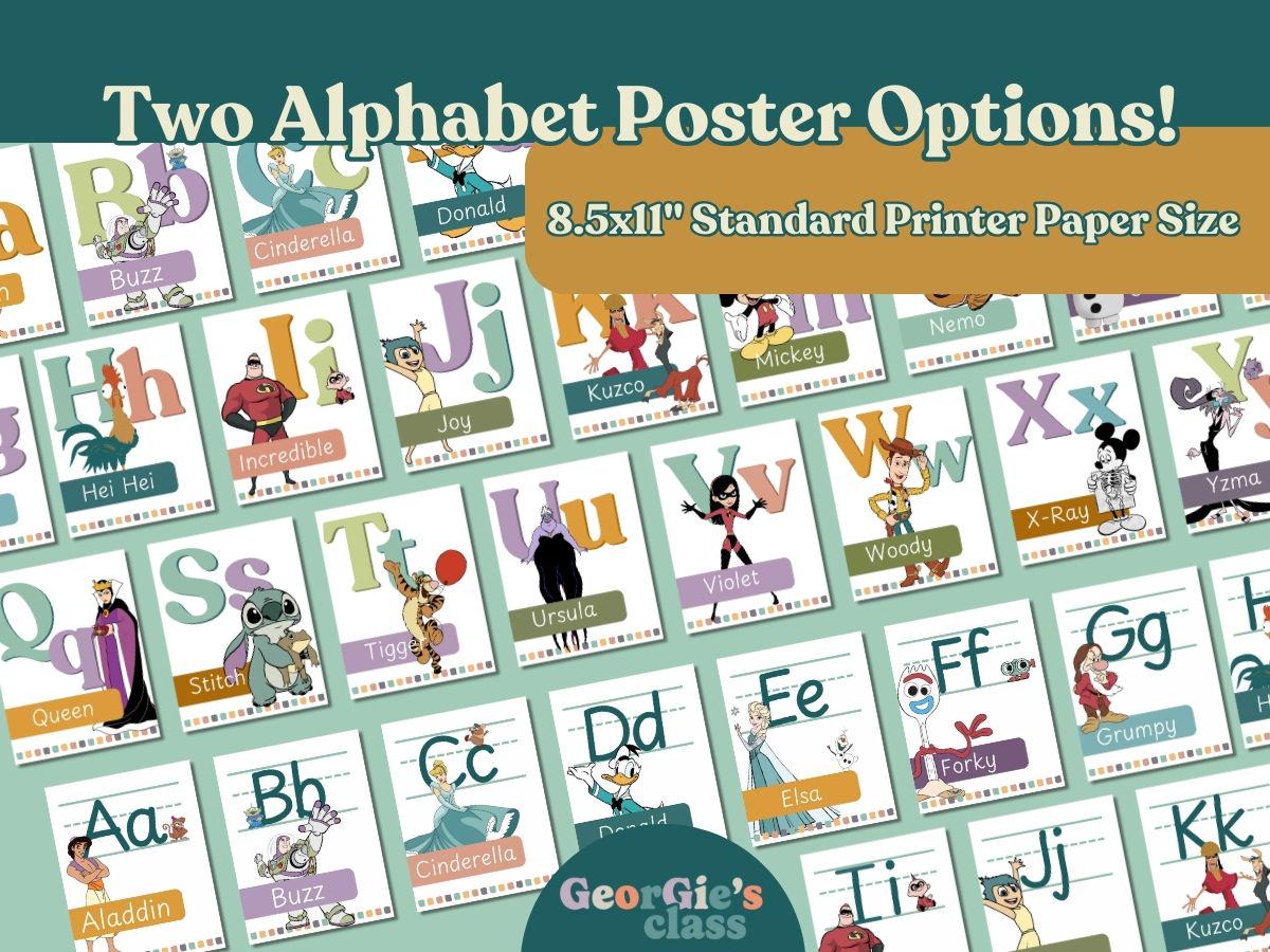 Disney Inspired A-Z Classroom or Toy Room Posters. 26 Disney Posters ...