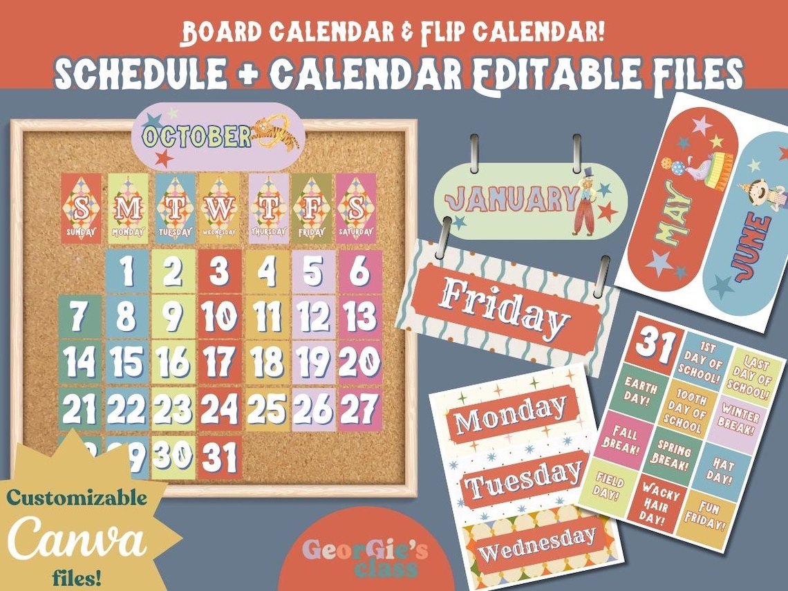 Circus Classroom Decor Bundle: Vintage Carnival Theme (editable Files ...