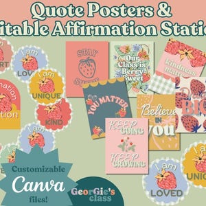 Strawberry Patch Classroom Decor Bundle: Vintage Cottagecore (digital ...