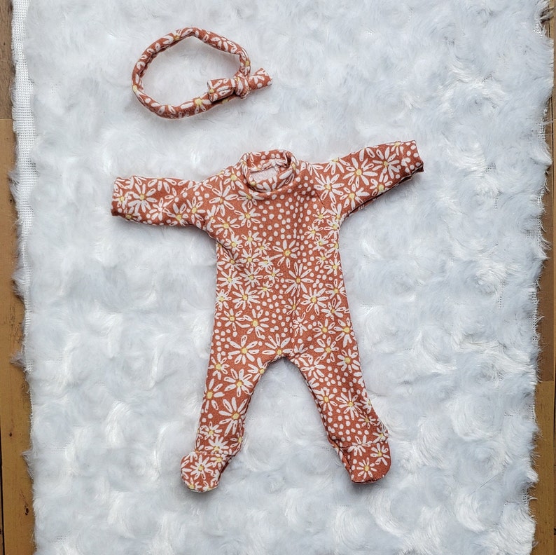 Caring for Baby Coral Daisy Sleeper Set for 8 Inch Dolls - Etsy