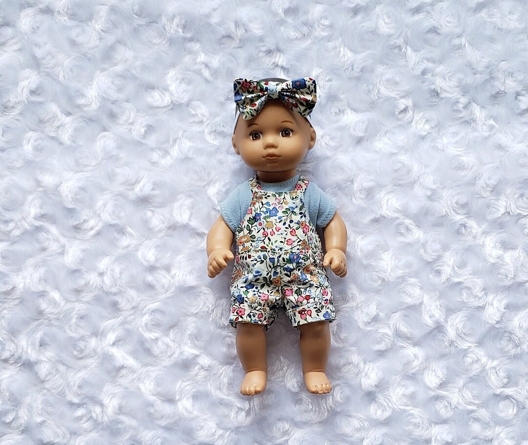 Caring for Baby Bright Floral Overalls for 8 Inch Dolls - Etsy