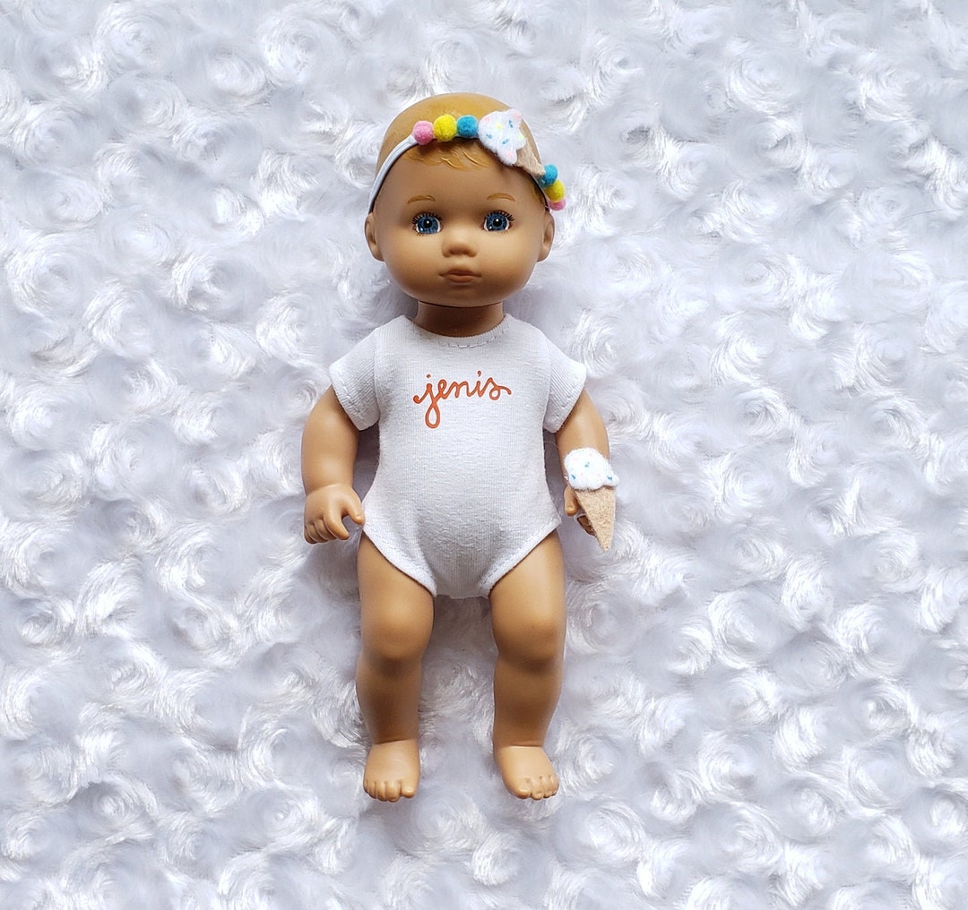 Caring for Baby Jeni White Short Sleeved One Piece for 8 Inch Dolls - Etsy