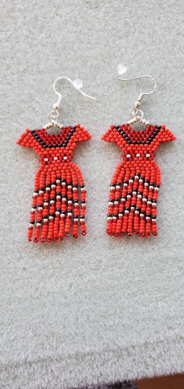 Beaded Red Dress Pin - Etsy Canada