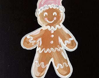 Close up Gingerbread Painting | Gingerbread Man Painting | Holiday ...