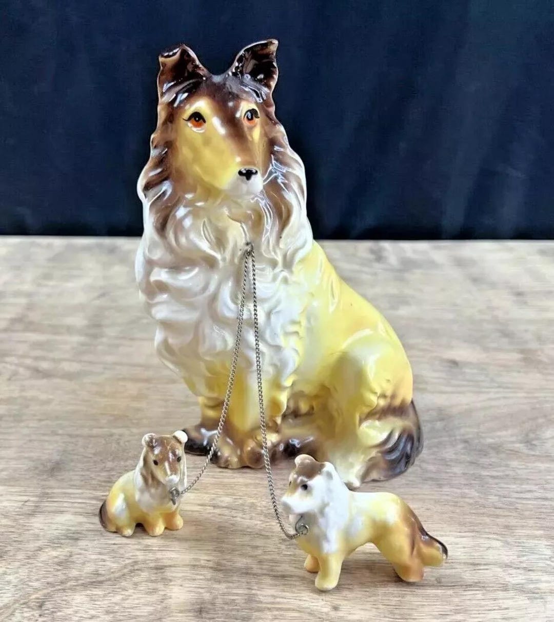 Vintage Collie Mommy Dog With 2 Pups on Chain VTG 50’s Japan Figures - Etsy